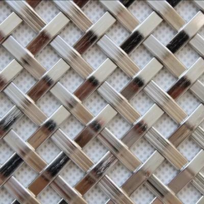 China Antique Brass Flat Stainless Steel Wire Decorative Crimped Woven Wire Mesh Panels Grilles for sale