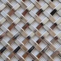 China Gold Painted Architectural Metal Mesh Decorative Woven Wire Pattern Strip Mesh Panels for sale