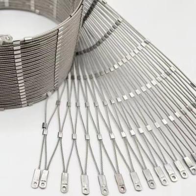 China SS316 Stainless Steel Wire Rope Mesh Flexible Woven For Aviary Balcony Protection for sale