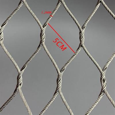 China 7*7 Cable Mesh Stainless Steel Wire Hand Woven Rope Mesh Animal Safety Protection Fencing for sale