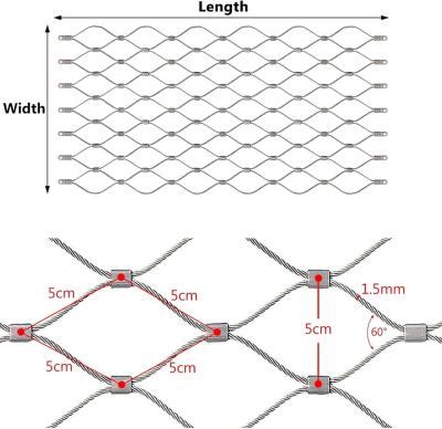 China Flexible Stainless Steel Cable Mesh for Bird Aviary Safety Protection for sale