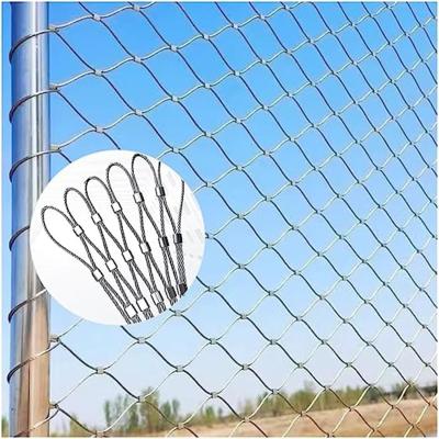 China Stainless Steel Heavy Duty Cable Net Square Mesh Aperture Rope Mesh For Garden Fence for sale