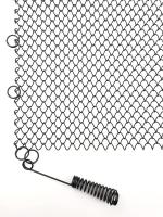 China Adjustable Single Panel Silver Color Steel Material Sturdy Fireplace Mesh Screen Curtain for sale