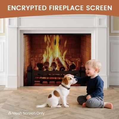 China Folding Multi-panel Adjustable Metallic Fabric Curtains For Indoor Fireplace Screen for sale
