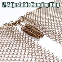 China Customized Size 6*6mm Chain Link Metal Curtain In Pairs Design Fireplace Screen Mesh for sale