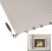 China Household Indoor Metal Mesh Golden Color Steel Material Fireplace Mesh Screen Curtain for sale