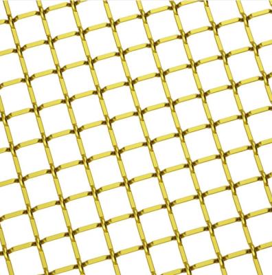 China Custom Architectural Metal Mesh Gold Finish Stainless Steel Woven Architectural Panel for sale