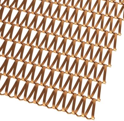 China Flat Wire Stainless Steel Architectural Spiral Weave Conveyor Belt Mesh For Building for sale