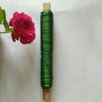 China Florist Stem Wire Spool Iron Wire With Green Painted Surface For Decoration for sale