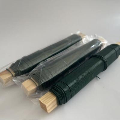 China Florist Stem Wire Spool Iron Wire With Green Painted Surface For Decoration for sale