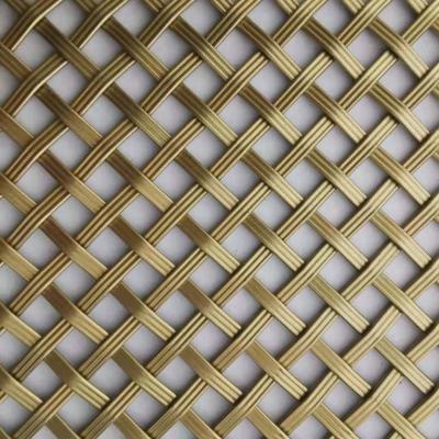 China Durable Golden Brass Color Stainless Steel Architectural Woven Wire Mesh For Curtain for sale