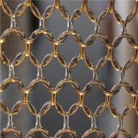 China Golden 1.2mm Aluminum Chain Link Mesh Curtain Powder Coated for sale