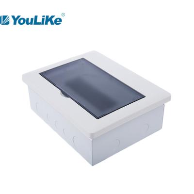 China Electrical Flush Mounted 10 Way MCB Box Plastic With Adjustable DIN Rail for sale