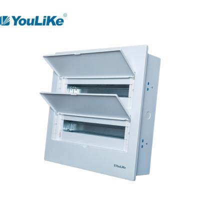 China Flush Mounted 40 Way Electrical Equipment MCB Distribution Board With Full Metal for sale