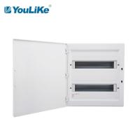China 2 Row Steel MCB Distribution Box , 32 Way MCB Box With Opaque Cover for sale