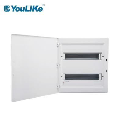 China 2 Row Steel MCB Distribution Box , 32 Way MCB Box With Opaque Cover for sale