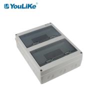 China IP65 Outdoor Plastic MCB Box 24 Way Power Distribution Transparent Door for sale