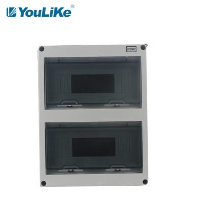 China IP65 Outdoor Plastic MCB Box 24 Way Power Distribution Transparent Door for sale