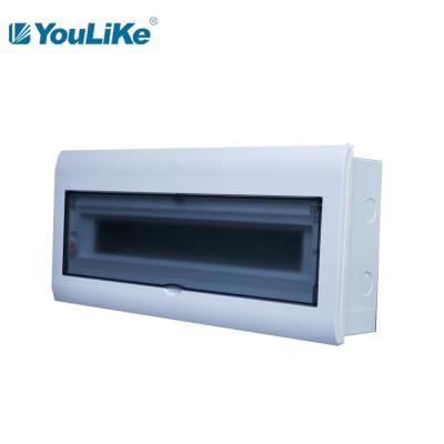 China Plastic Electrical Power MCB Distribution Box Flush Mounted 21 Way With Din Rail for sale