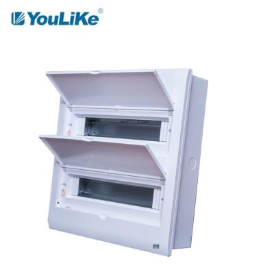 China 32 Way Electrical MCB Distribution Box IP40 Recessed Mounted Plastic Enclosure for sale