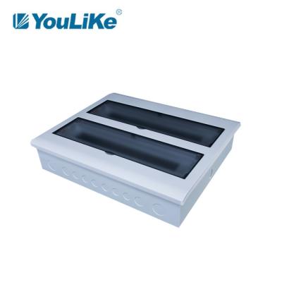 China 42 Way Plastic Electrical Distribution Box IP40 MCB Box Panel Recess Mounted for sale