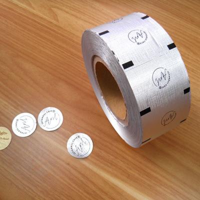 China 37mm Printed Nespresso Capsules Foil Lids 0.038mm Die Cut Lids Heat Seal for sale