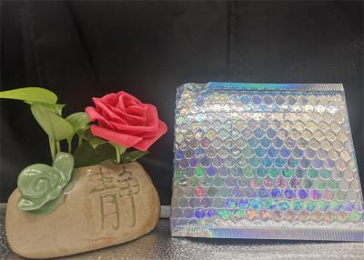 China Aluminum Metallic Foil Poly Bubble Mailer Laser Decorative Shiny Sparkle 4x8 for sale
