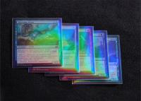 China Thickness Custom Double Clear Holographic Card Sleeves Rainbow Effects for sale