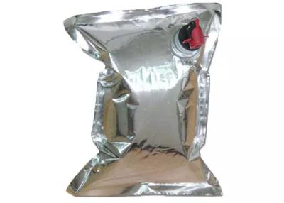China Reusable Silver Red Wine Quad Seal Bag Aluminium Foil Plastic Beverages Liquid BIB Bag With Spigot for sale