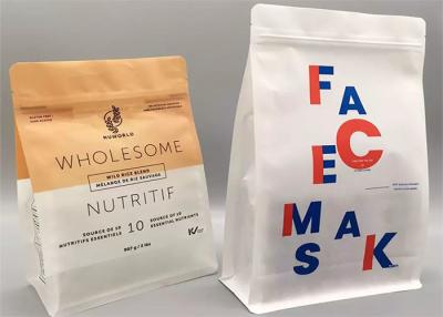 China Square Block 8 Sides Sealing Foil Ziplock Bags Fully Compostable for sale