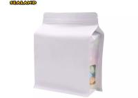 China Tea Coffee Bean Flat Bottom Zipper Bag 8 Sides Sealing With Side Windows for sale