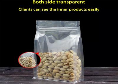 China Resealable Doypack Transparent Plastic Foil Ziplock Bags Stand Up 8 Sides Sealing for sale
