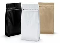 China 140x325x95mm 8 Side Sealing White Zipper Pouch 1kg Coffee Without Valve for sale