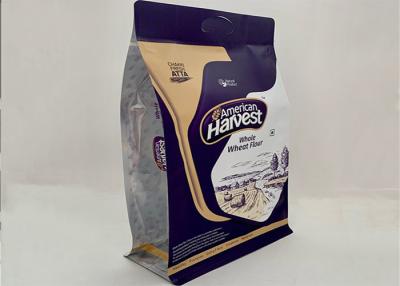 China Eco Friendly 5kg Wheat Flour Flat Bottom Pouches With Zipper / Hang Hole for sale