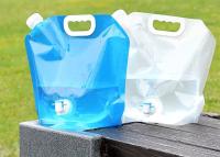China Foldable 5L 10L Plastic Bucket Camping Stand Up Water Pouch Large Capacity for sale