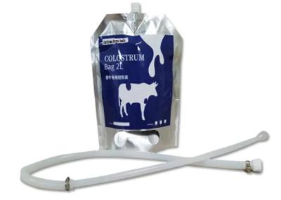 China 4L Aluminum Foil / Silicone Calf Colostrum Bags With Spout Tube for sale