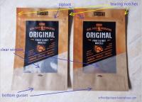 China Snack Food Packaging Poly Bags , Laminated Brown Craft Paper Bags for sale