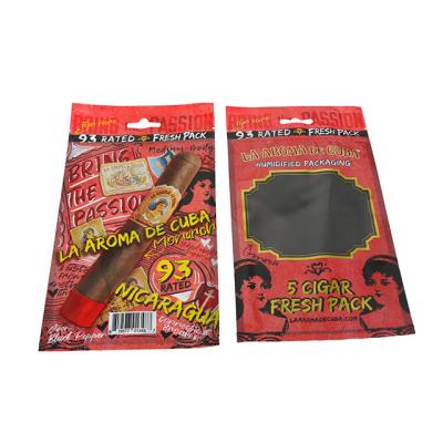 China Custom Printed Resealable Cigar Wraps Smoking Cigar Bag with Zipper for sale