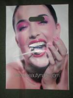 China Female Cosmetic Plastic Bag With Handles / 6 Colors Gravure Printing for sale
