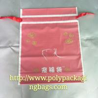 China Moisture Proof Red Frosted Printed Drawstring Bags Fit Christmas Gift for sale