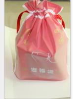 China Moisture Proof Red Frosted Printed Drawstring Bags Fit Christmas Gift for sale