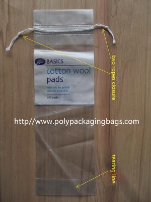 China LDPE Clear Plastic Bags With Drawstring For Cotton Swab / Q - tips for sale