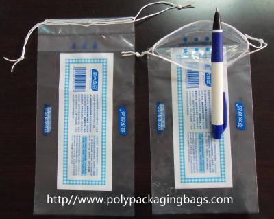 China Personalized Clear HDPE / LDPE Drawstring Plastic Bags For Garment Packaging for sale