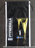 China Customized Black Disposable Garbage Bag with Ribbon / Disposable Trash Bag for sale