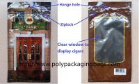 China Customized Printed Cigar Packaging Wrap Bags , Mylar Packaging Bags With Ziplock for sale