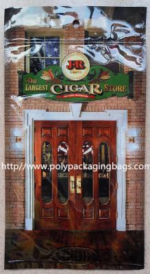 China Customized Printed Cigar Packaging Wrap Bags , Mylar Packaging Bags With Ziplock for sale