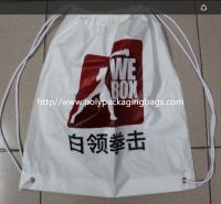 China White Double Plastic Drawstring Backpack For Riding , Playing , Swimming for sale