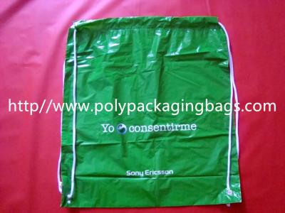 China White Lightweight Plastic Drawstring Backpack Bags For Mobile Phone / Handphone for sale