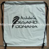 China Frosted CPE Plain Plastic Drawstring Backpack with Double Shoulders for sale
