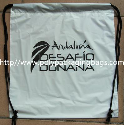China Frosted CPE Plain Plastic Drawstring Backpack with Double Shoulders for sale